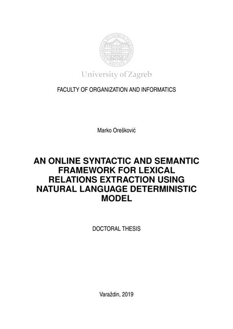 Pdf An Online Syntactic And Semantic Framework For Lexical Relations Extraction Using Natural
