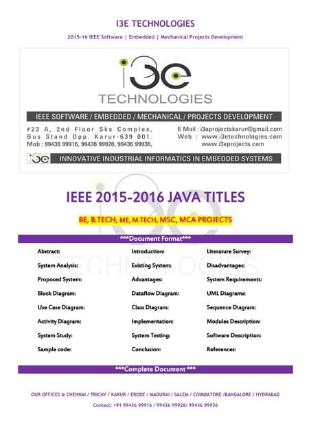 2015 2016 Ieee Java Project Titles Pdf