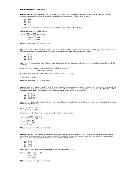 Quantitative Thinking Pdf