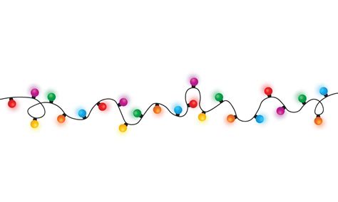 Christmas Lights String Isolated On White Background Vector 9469281 Vector Art At Vecteezy
