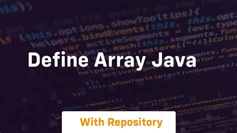 Define Array Java Youtube