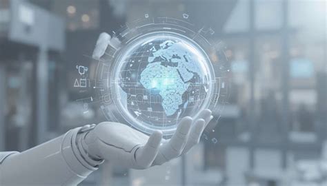 Futuristic Technology Depicting Interactions With A Digital Globe Interface Generative Ai Stock
