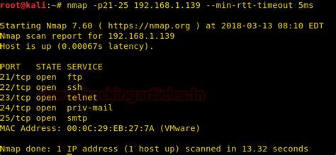 Nmap Scan With Timing Parameters Hacking Articles