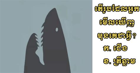 ចិត្តសាស្រ្ត៖ តើអ្នកមើលឃើញរូបអ្វីមុនគេ អាចទាយអំពីចរិករបស់អ្នក Knongsrok