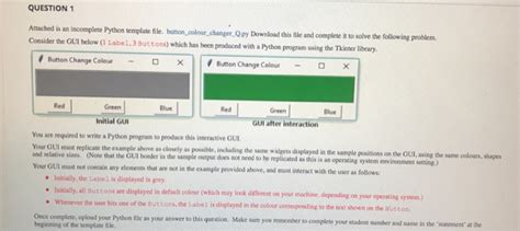 solved question 1 attached is an incomplete consider the gui