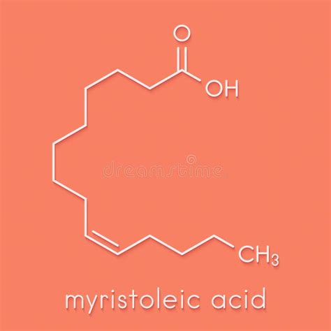 Myristoleic Acid Omega 5 Fatty Acid Molecule Skeletal Formula Stock Vector Illustration Of