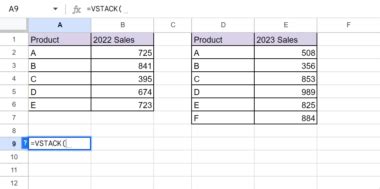 How To Use VSTACK Function In Google Sheets Sheetaki
