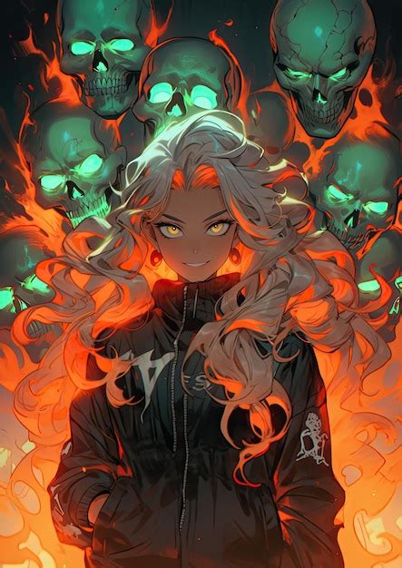 Premium Ai Image Girl With Skeleton