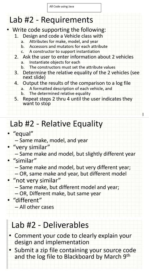 Solved All Code Using Java A C Lab 2 Requirements •