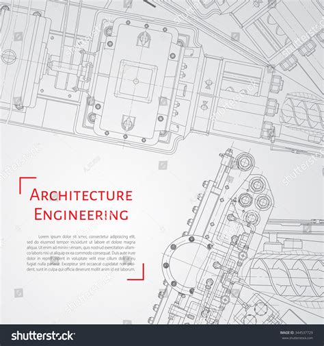 Vector Technical Blueprint Mechanism Engineer Illustration Stock Vector Royalty Free 344537729