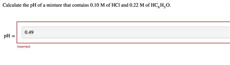 Solved Calculate The PH Of A Mixture That Contains M Of Chegg Com