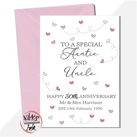 Anniversary Card For Aunt And Uncle Etsy