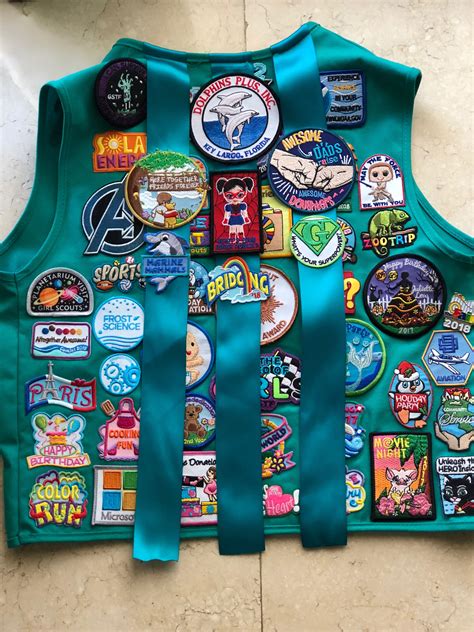 Girl Scout Vest With Badges And Magnets