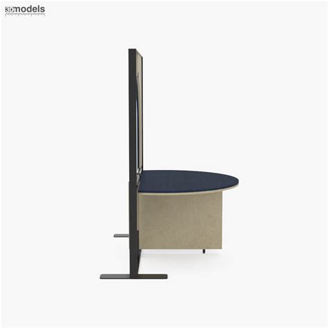 Sitia Una 椭圆形工作站 带隔音屏风 3d模型 下载 桌子 On