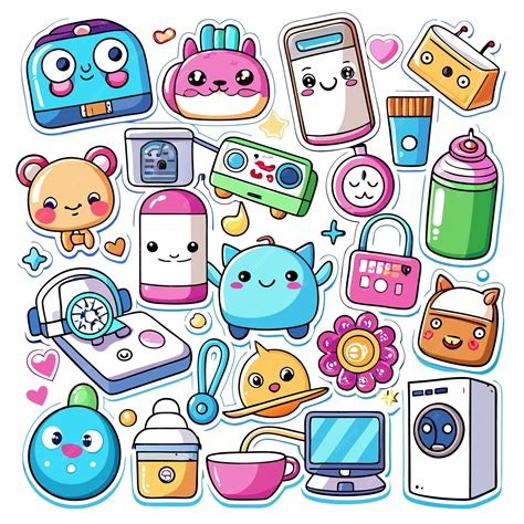 A Colorful Collection Of Cute Cartoon Objects And Characters Premium Ai Generated Vector