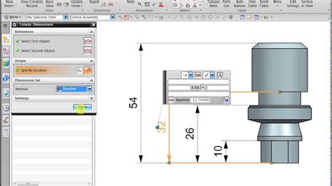 Nx Cad 2d Drafting Create And Edit A Chain Dimension Youtube