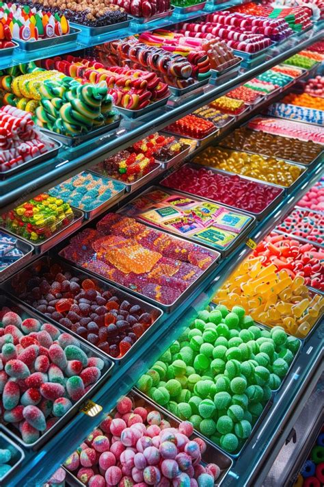 Candy Shop Array Vibrant Colors Premium Ai Generated Image