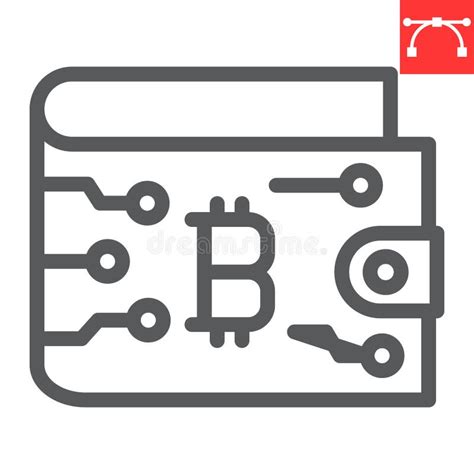 Bitcoin Wallet Line Icon Cryptocurrency And Bitcoin Wallet Vector Icon Vector Graphics