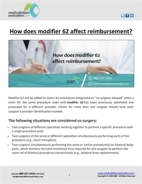 How Does Modifier 62 Affect Reimbursement Pdf