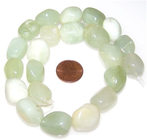 1 Strand Of Semiprecious Gemstone Large Nugget Beads New Jade