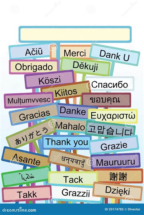 Thank You Many Languages Stock Vector Illustration Of Asante
