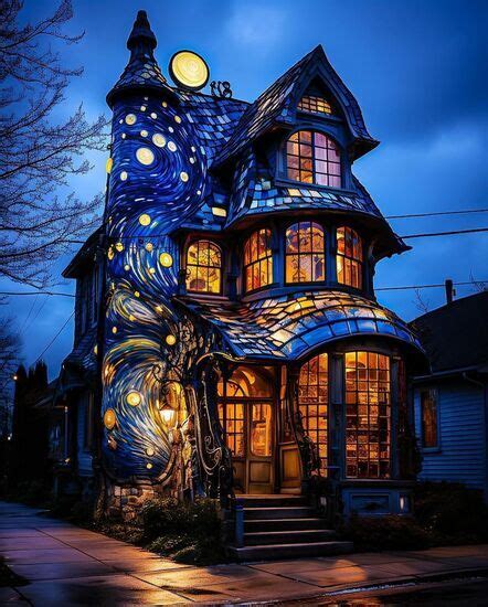 فرارو تصاویر طراحی داخلی خانه با الهام از نقاشی مشهور ون گوگ