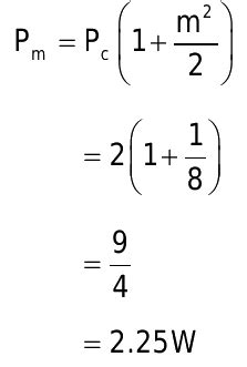 If Modulation Index Is And Power Of Carrier Wave Is W Then What Will Be The Total
