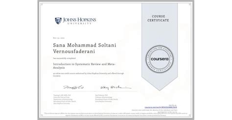 Sana Msoltani On Linkedin Completion Certificate For Introduction To Systematic Review And