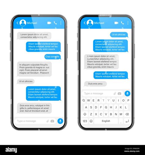 Realistic Smartphone With Messaging App Blank Sms Text Frame