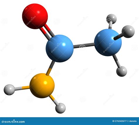 3d Image Of Acetamide Skeletal Formula Stock Illustration