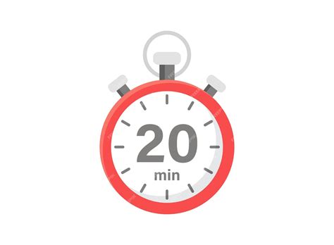 Premium Vector 20 Minutes On Stopwatch Icon In Flat Style Clock Face Timer Vector Illustration