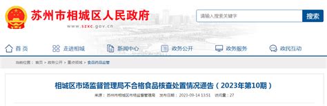 江苏省苏州市相城区市场监管局核查处置不合格“豇豆” 中国质量新闻网