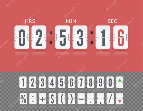 Premium Vector Vector Vintage Flip Clock Time Counter Scoreboard Number Symbol Font White