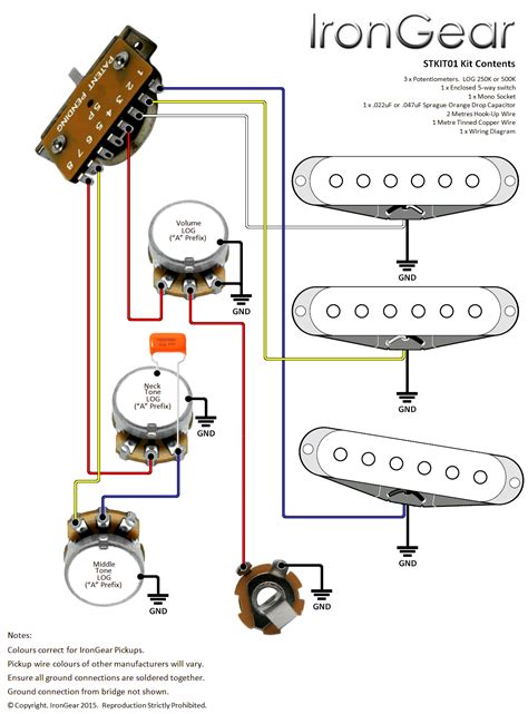 Strat Wiring Kits — Stratocaster Fender Squier Axetec