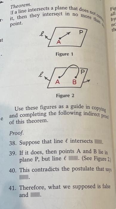 Solved Theorem If A Line Intersects A Plane That Does Not Chegg