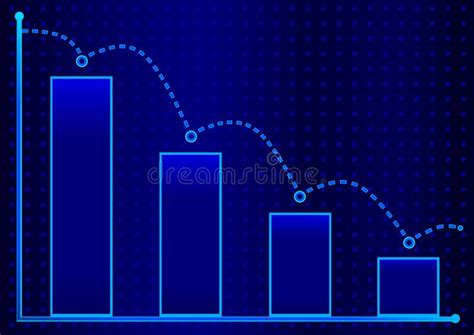 Decreasing Bar Graph With Blue Arrow Isometric Bar Graph With Two Axes And Columns Showing