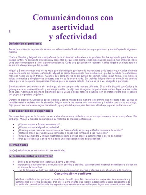 Asertividad Y Afectividad Pdf Comunicación