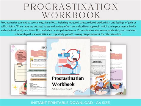 Procrastination Workbook Overcoming Procrastination Worksheets