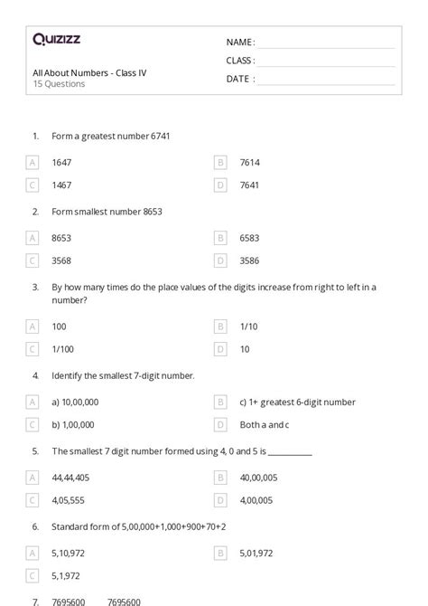 50 Patterns In Three Digit Numbers Worksheets On Quizizz Free