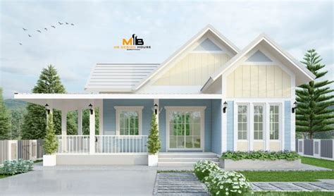 แบบบ้านคอทเทจ หลังน้อย ๆ น่ารัก สีพาสเทล Kiến Trúc Nhà