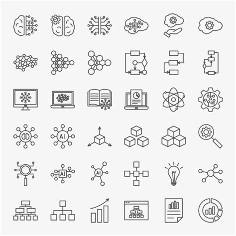 Network Data System And Architecture Line Icons Vector Image