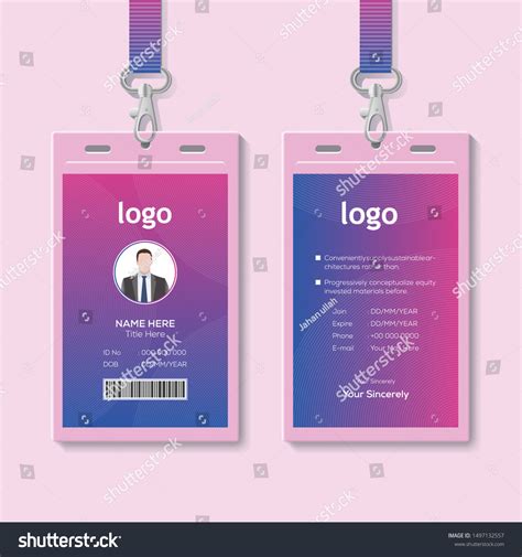 Creative Id Card Template Abstract Red Stock Vector Royalty Free