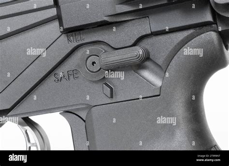 Safety Switch On A Modern Rifle That Has Positions For Kill And Safe Stock Photo Alamy