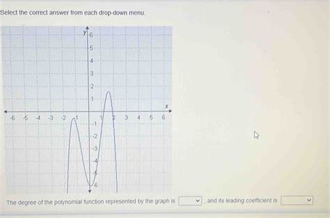 Solved Select The Correct Answer From Each Drop Down Menu The Degree Of The Polynomial Funct