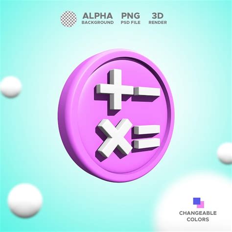 디자인 일러스트 레이 션 고립 된 개체 프리미엄 Psd에 대 한 아이콘 3d 렌더링 계산기 프리미엄 Psd 파일