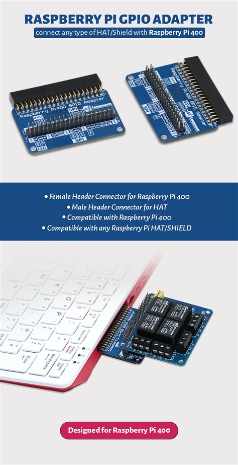 Raspberry Pi 400 Gpio Adapter Gpio Breakout For Pi 400 Personal Computer Sb Components Ltd