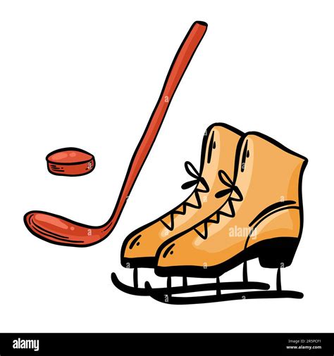 Hockey Vector Background Vector Hockey Skates Hockey Stick Stock