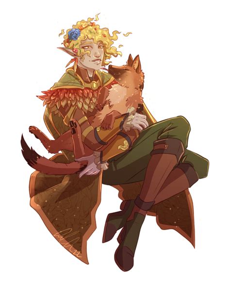 Commission Of An Adorable Eladrin And Their Blink Catbats Artings