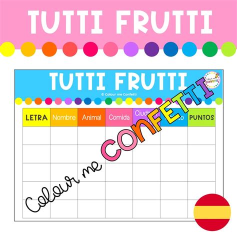 Profes Papel Tijera Tutti Frutti Juego