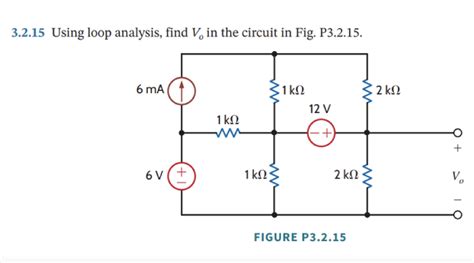 3215 ﻿using Loop Analysis Find Vo In ﻿the Circuit